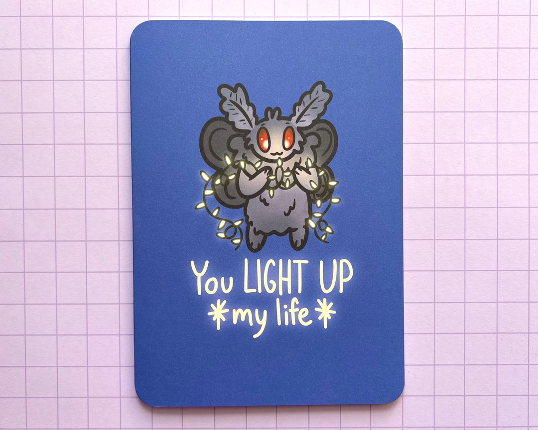 String Lights Mothman Card - Etsy