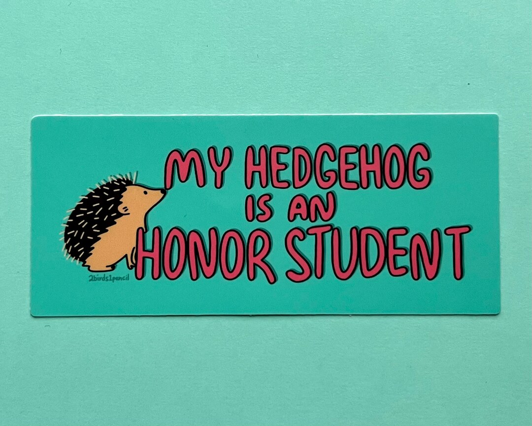 MINI BUMPER STICKER my Hedgehog is an Honor Student - Etsy