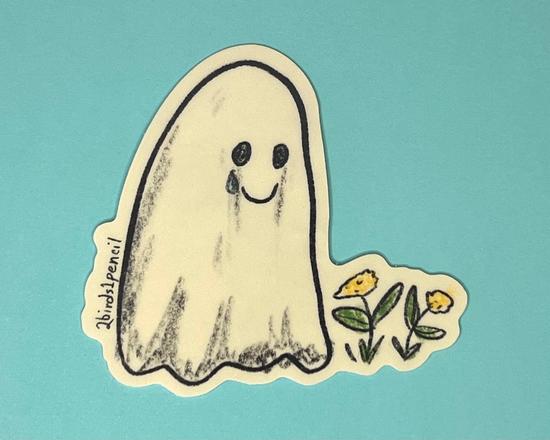 Sad Ghost Vinyl Sticker - Etsy