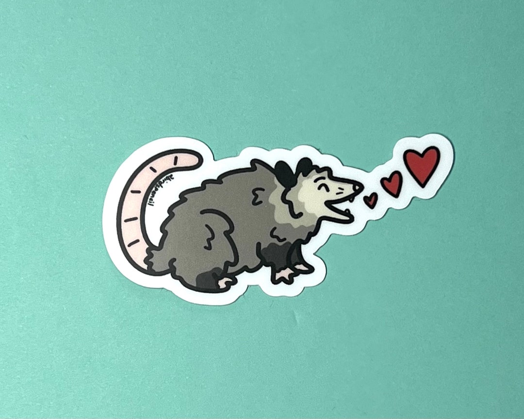 Heart Possum Vinyl Sticker - Etsy