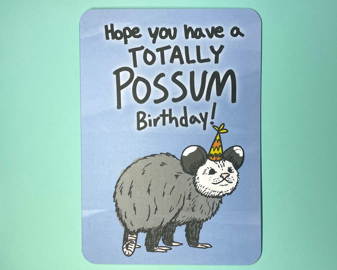 Possum Birthday Card - Etsy