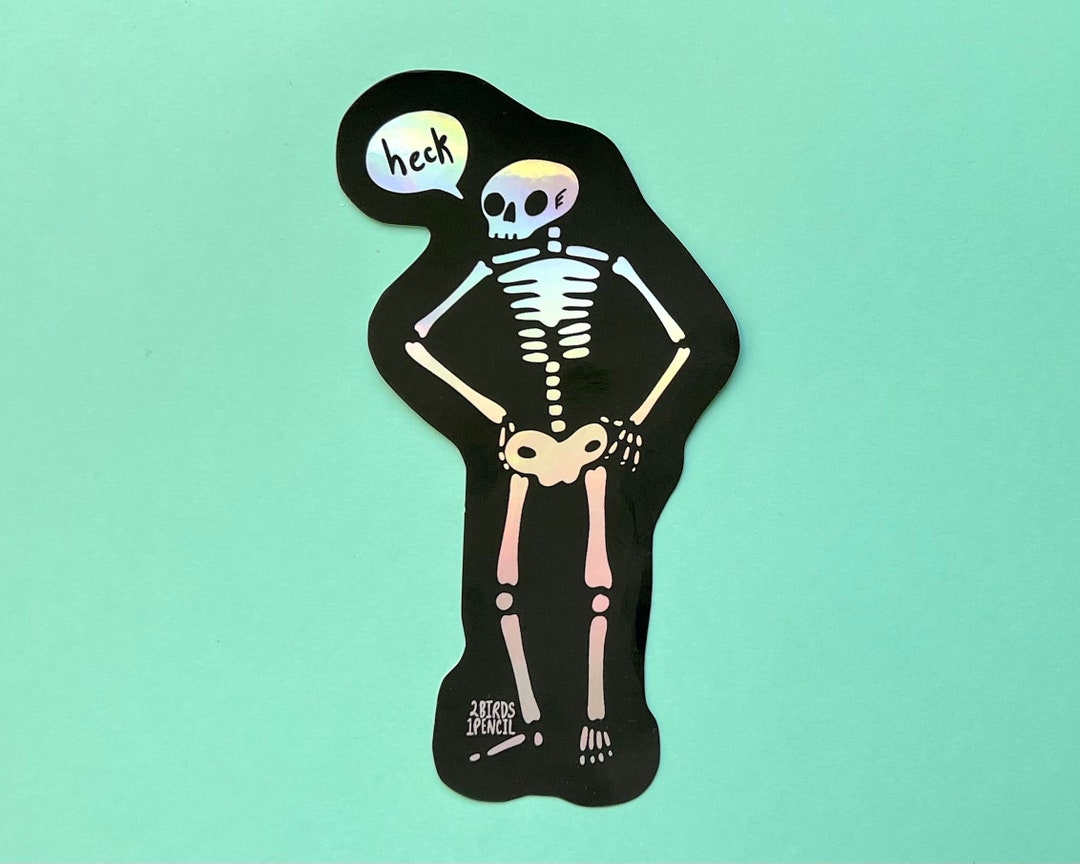 BIG Holographic Skeleton Sticker - Etsy