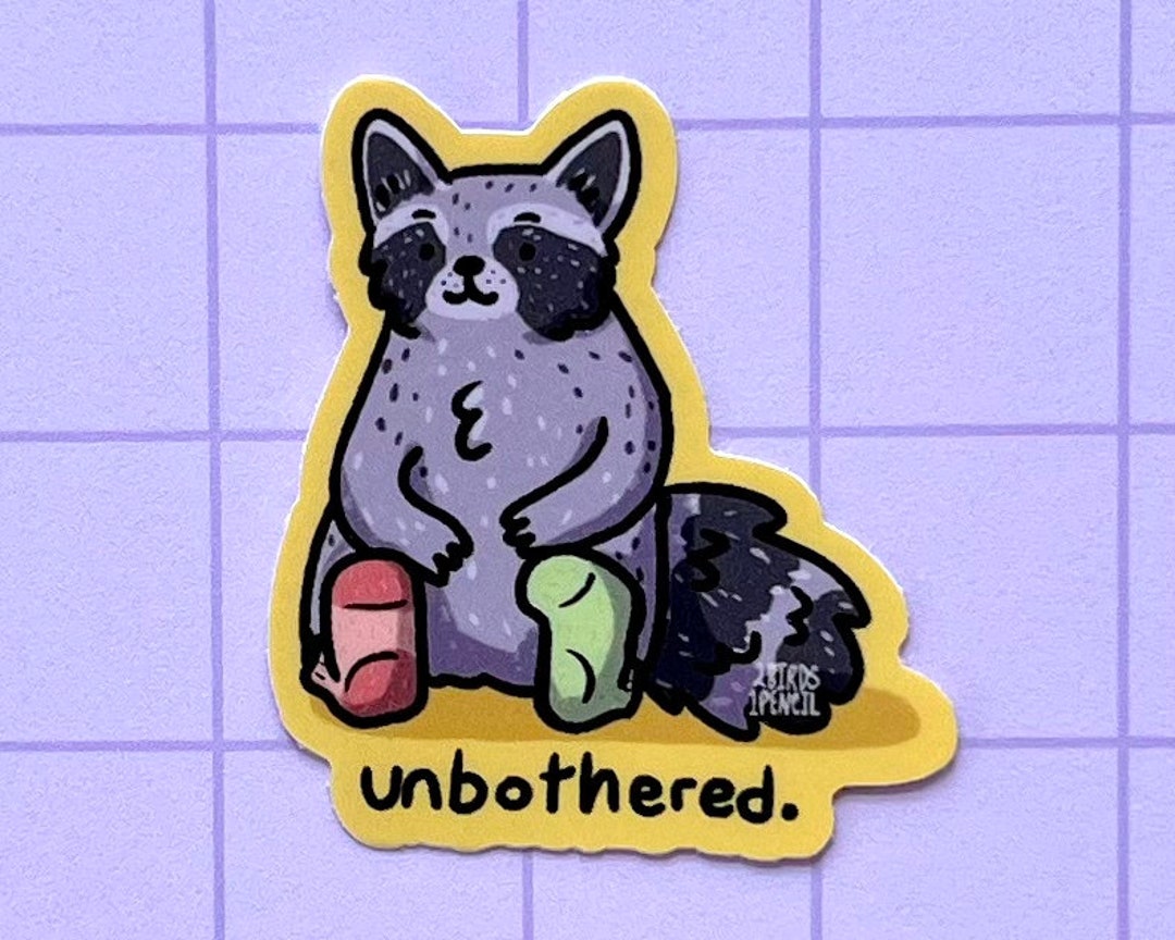 MINI Unbothered Raccoon Vinyl Sticker - Etsy