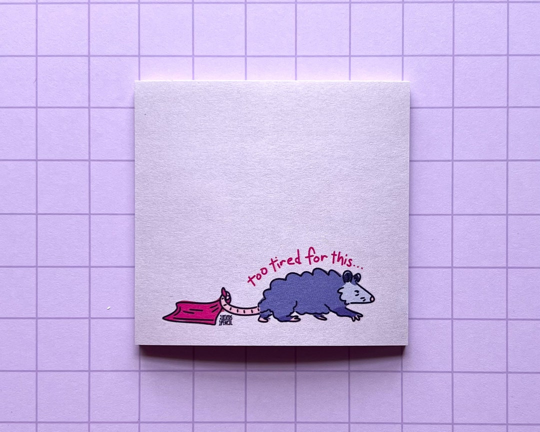 Tired Possum Sticky Notes - Etsy