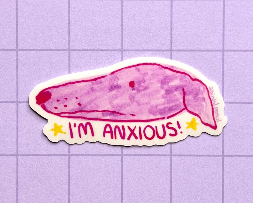 Anxious Greyhound Vinyl Sticker - Etsy