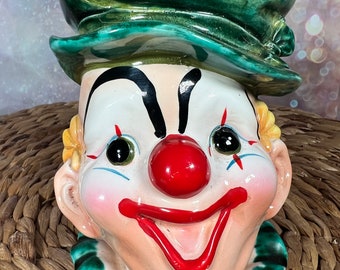 Vintage Relpo Sweet Clown Head Vase - Etsy