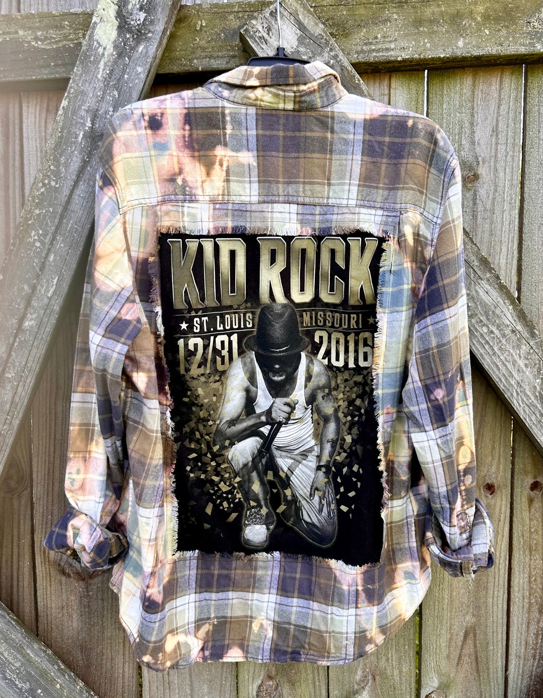 Kid Rock Bleached Concert Flannel Shirt Size XLARGE - Etsy