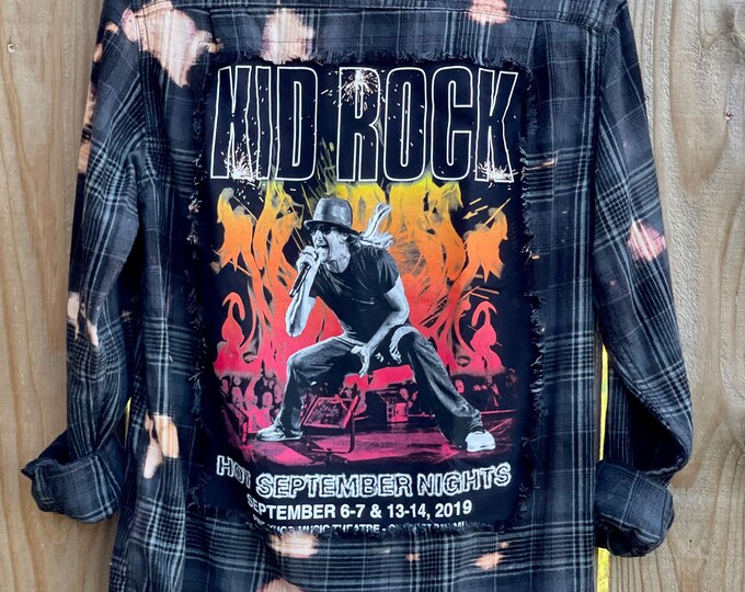 Singer Rapper Kid Rock Bleached Leopard Concert Flannel Shirt Size ...
