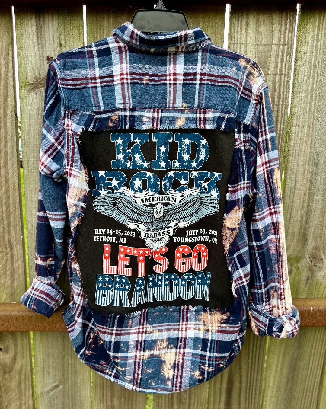 Kid Rock Bleached Concert Flannel Shirt Size MEDIUM - Etsy
