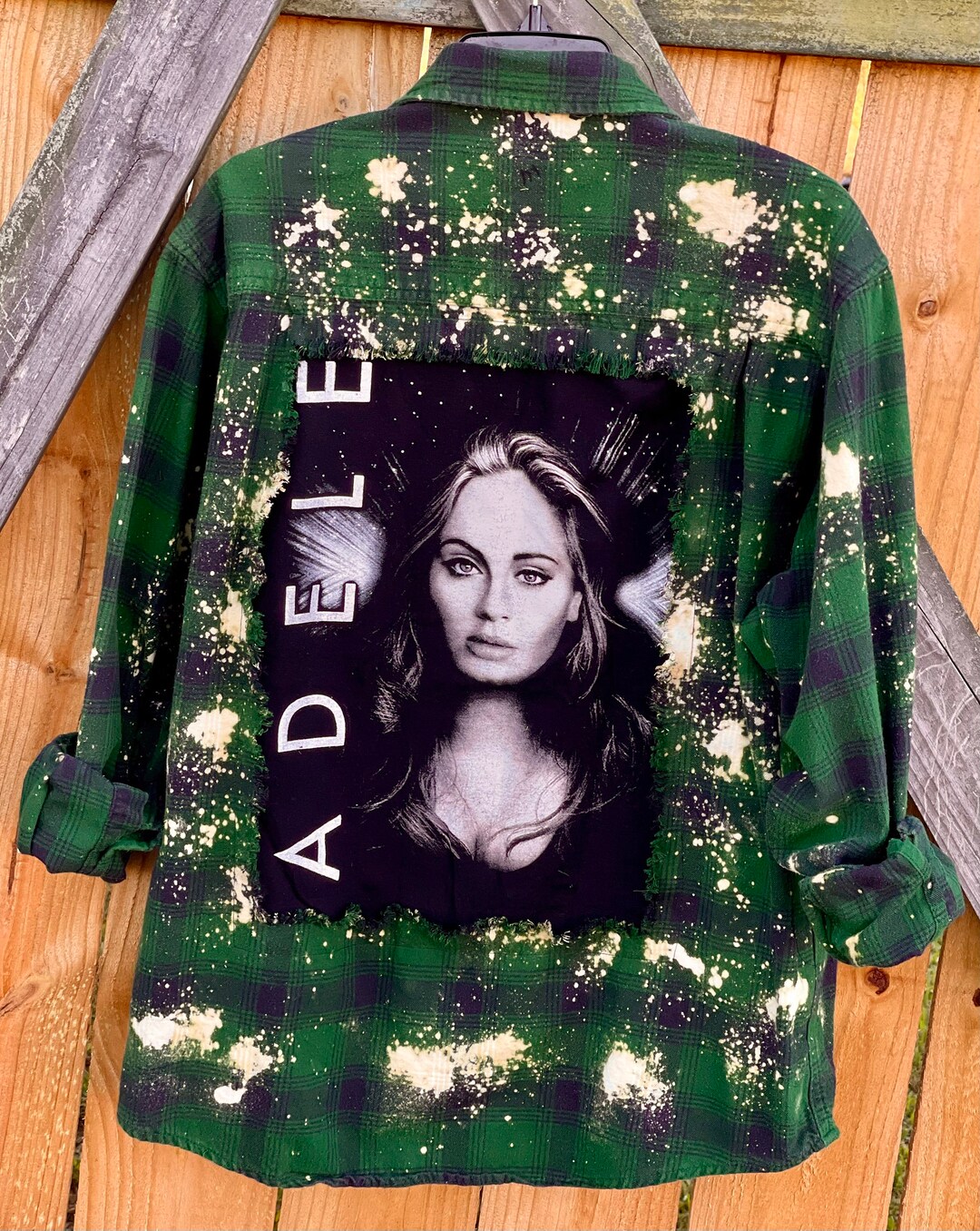 Adele Adkins Plaid Bleached Distressed Flannel Shirt Size Large - Etsy