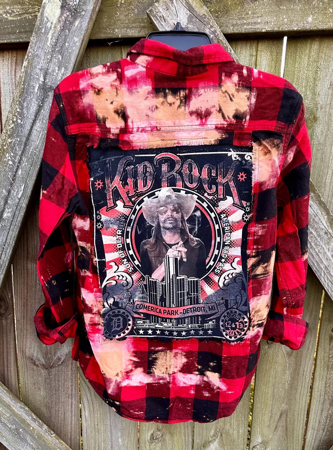 Kid Rock Bleached Concert Flannel Shirt Size MEDIUM - Etsy