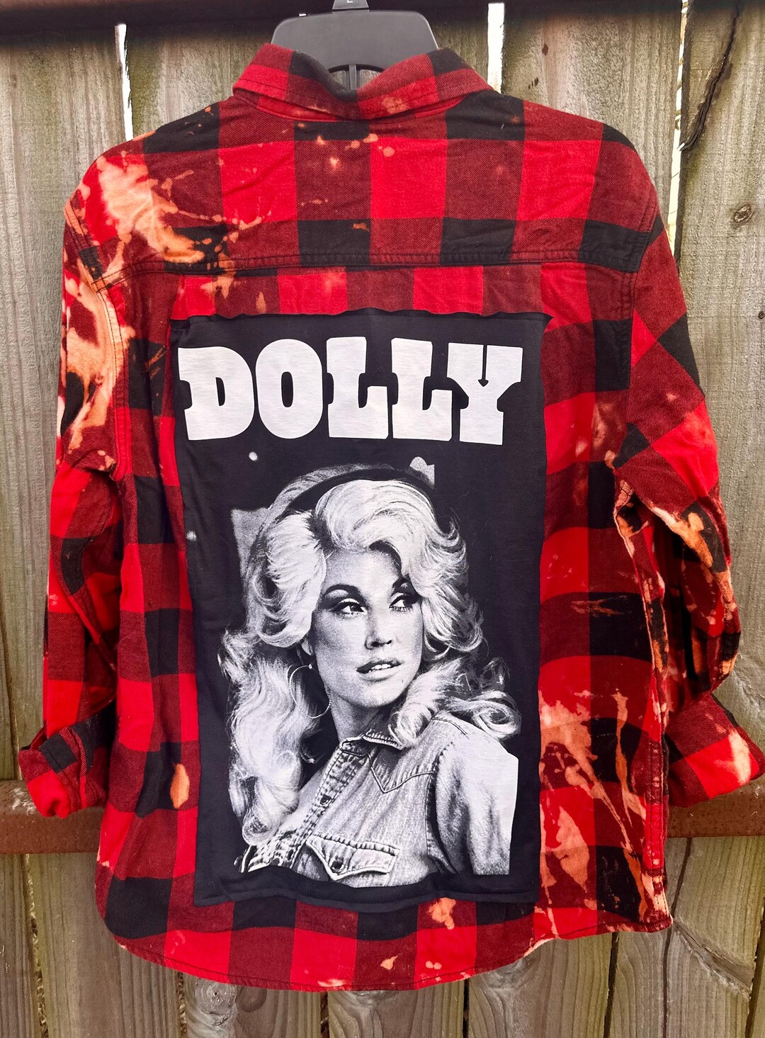 Dolly Parton Plaid Bleached Distressed Flannel Shirt Size Large - Etsy