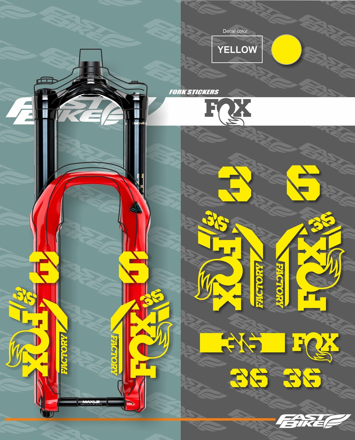 Fox 36 Decal Stickers Bike Fork - Etsy