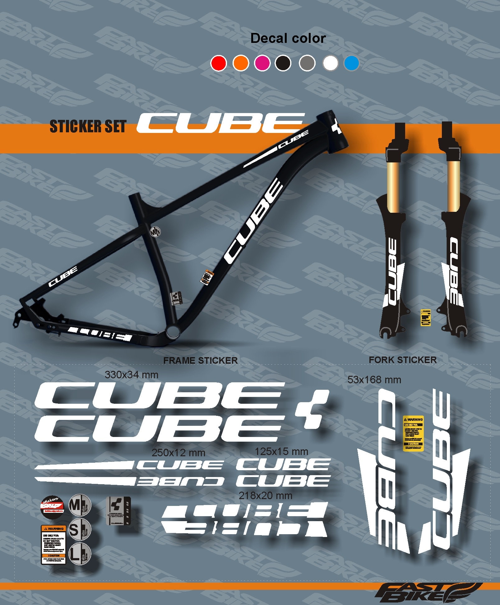 CUBE stickers on bike. CUBE decals | Etsy