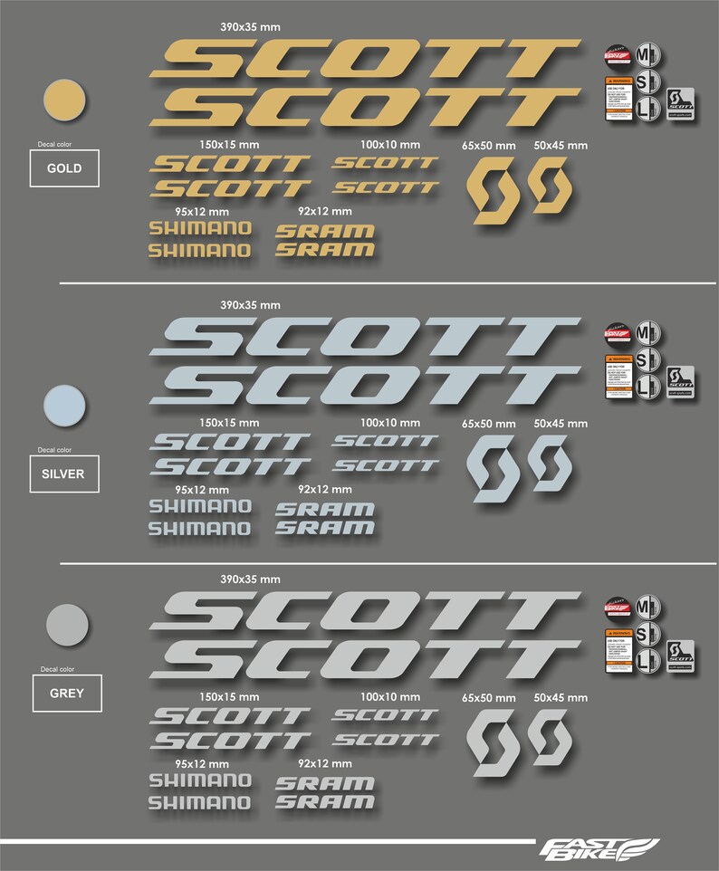 Scott Stickers on Bike. Scott Decals - Etsy