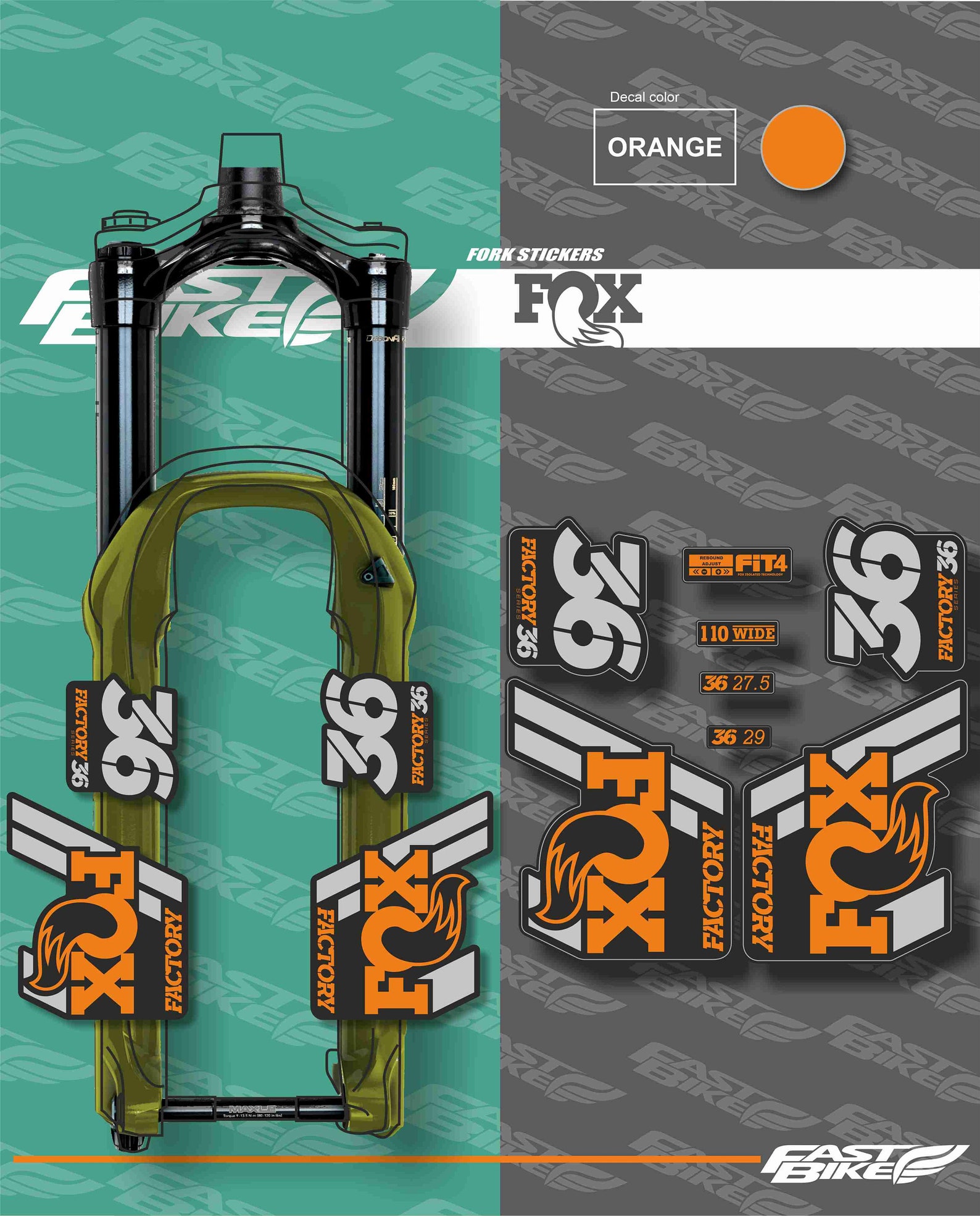 Fox 36 2018 Decals Stikers - Etsy