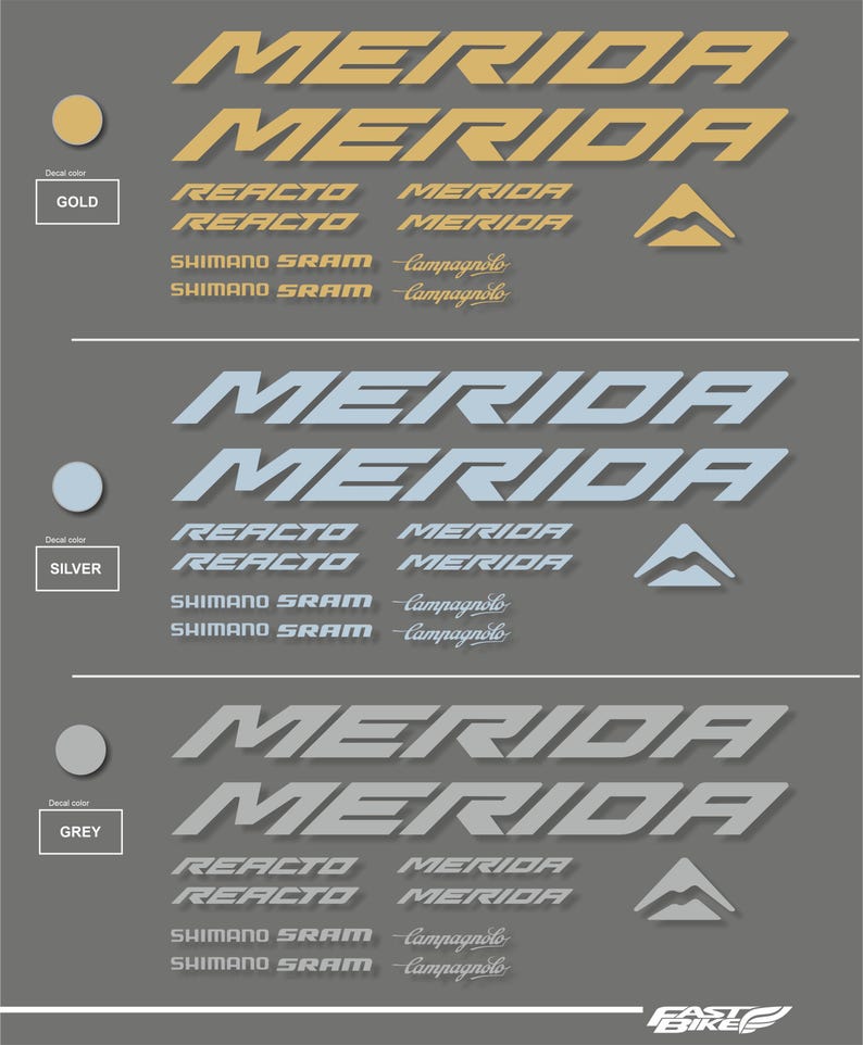 Merida Reacto Bike Decal Stickers - Cycling Frame Set - Etsy