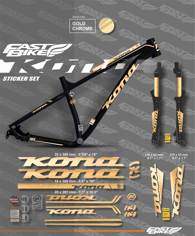Custom Made Kona Decal Stickers on Bike. Kona Decals - Etsy