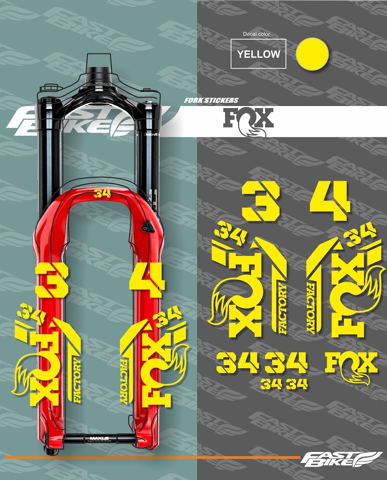 Fox 34 Decal Stickers Bike Fork - Etsy