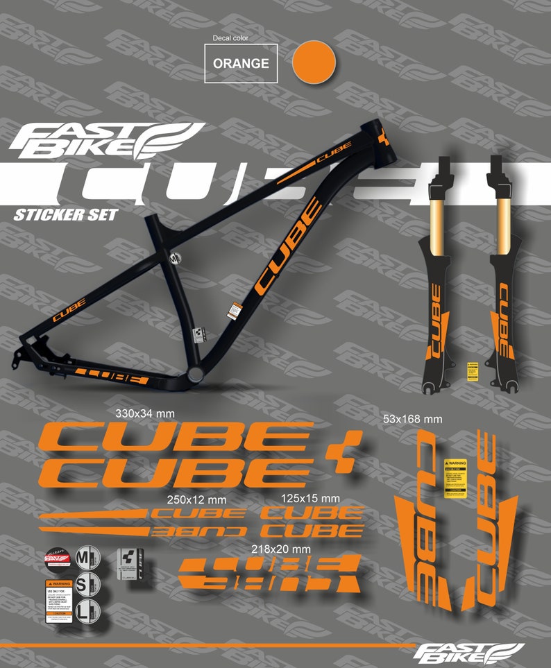 Custom Made Cube Decal Stickers on Bike. Cube Decals - Etsy