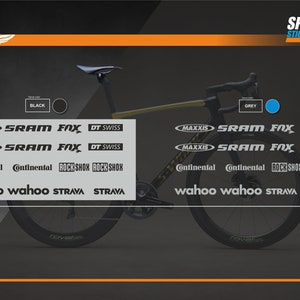 Sponsor Decal Stickers Sram, Fox, DT Swiss, Rock Shox, Continantal Bike ...