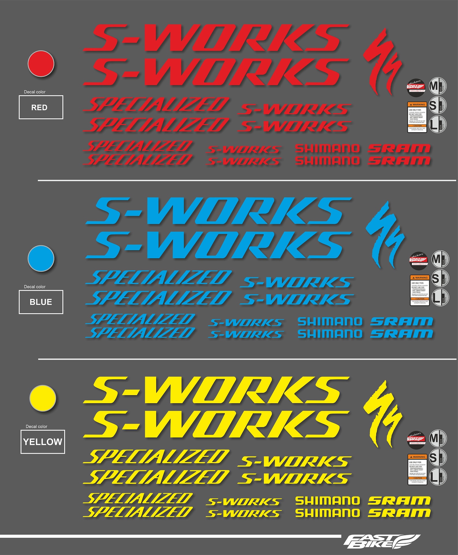 Custom Made S-works Decal Stickers on Bike.s-works Decals - Etsy