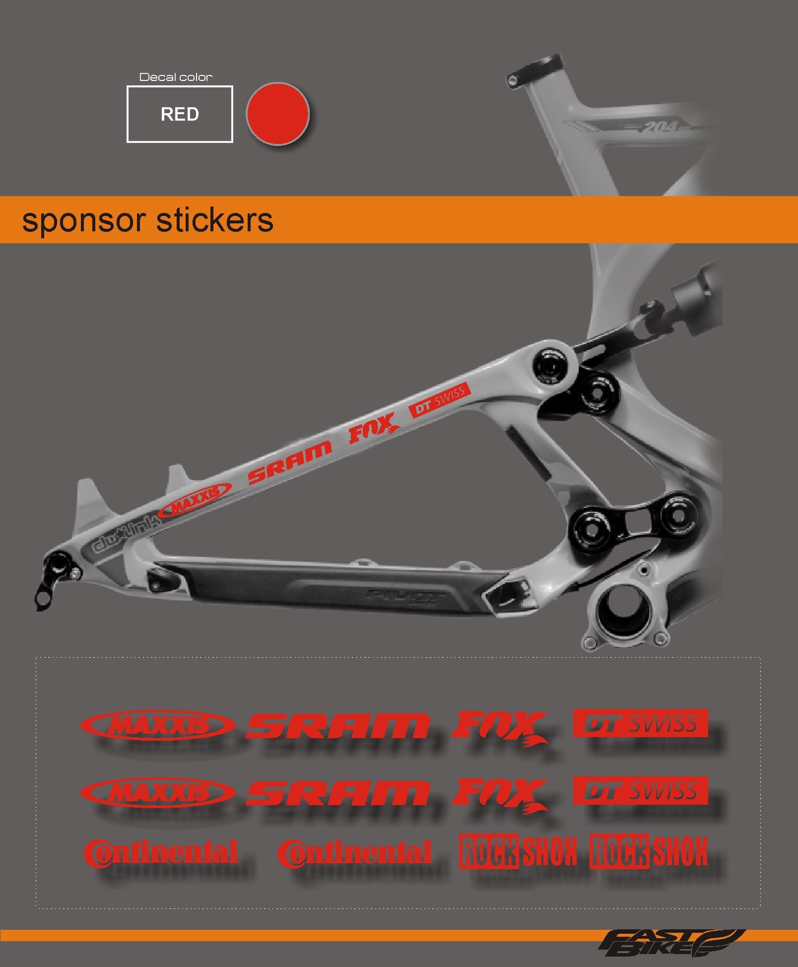 Sponsor decal stickers Sram Fox DT Swiss Rock shox | Etsy