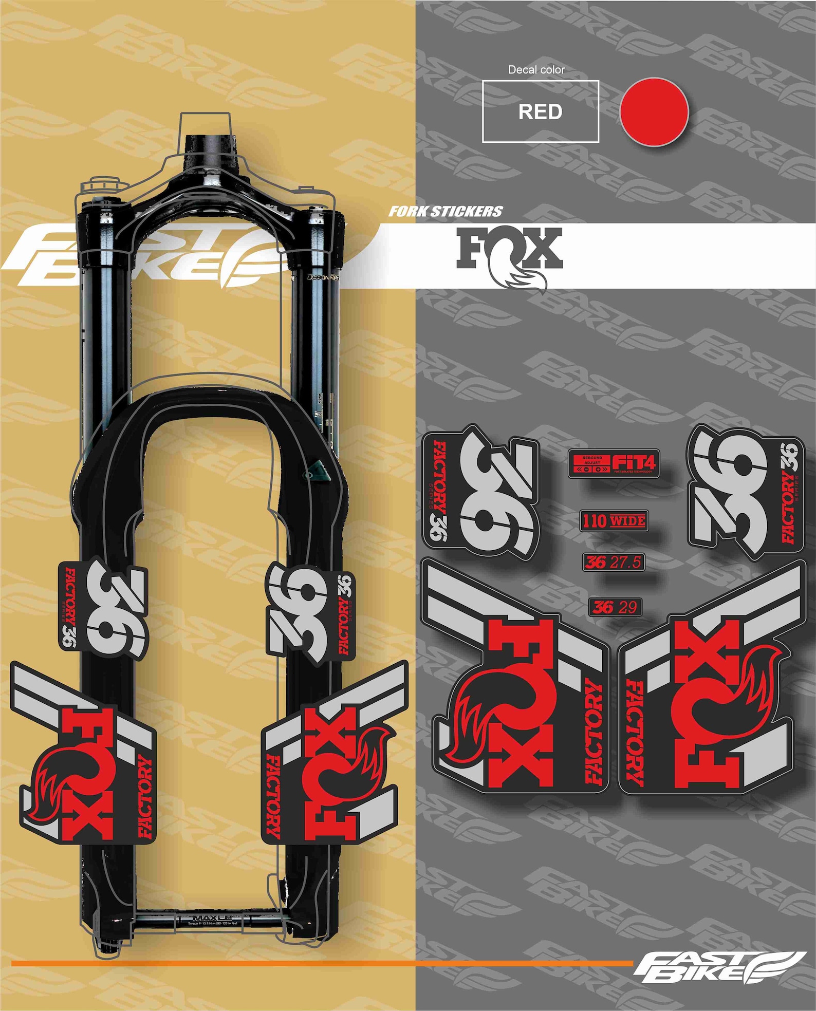 Fox 36 2018 Decals Stikers - Etsy