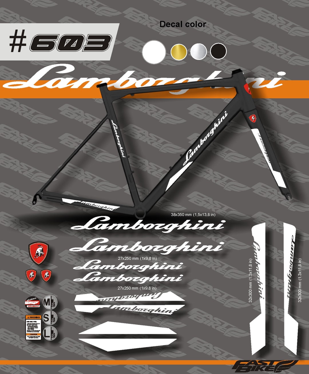 Lamborghini Decal Stickers on Bike. Lamborghini Decals - Etsy