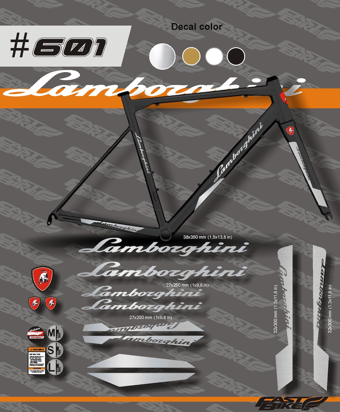 Lamborghini Decal Stickers on Bike. Lamborghini Decals - Etsy