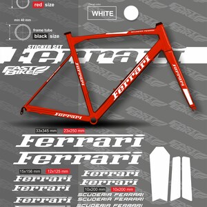 FERRARI Decal Stickers on Bike.ferrari Decals - Etsy