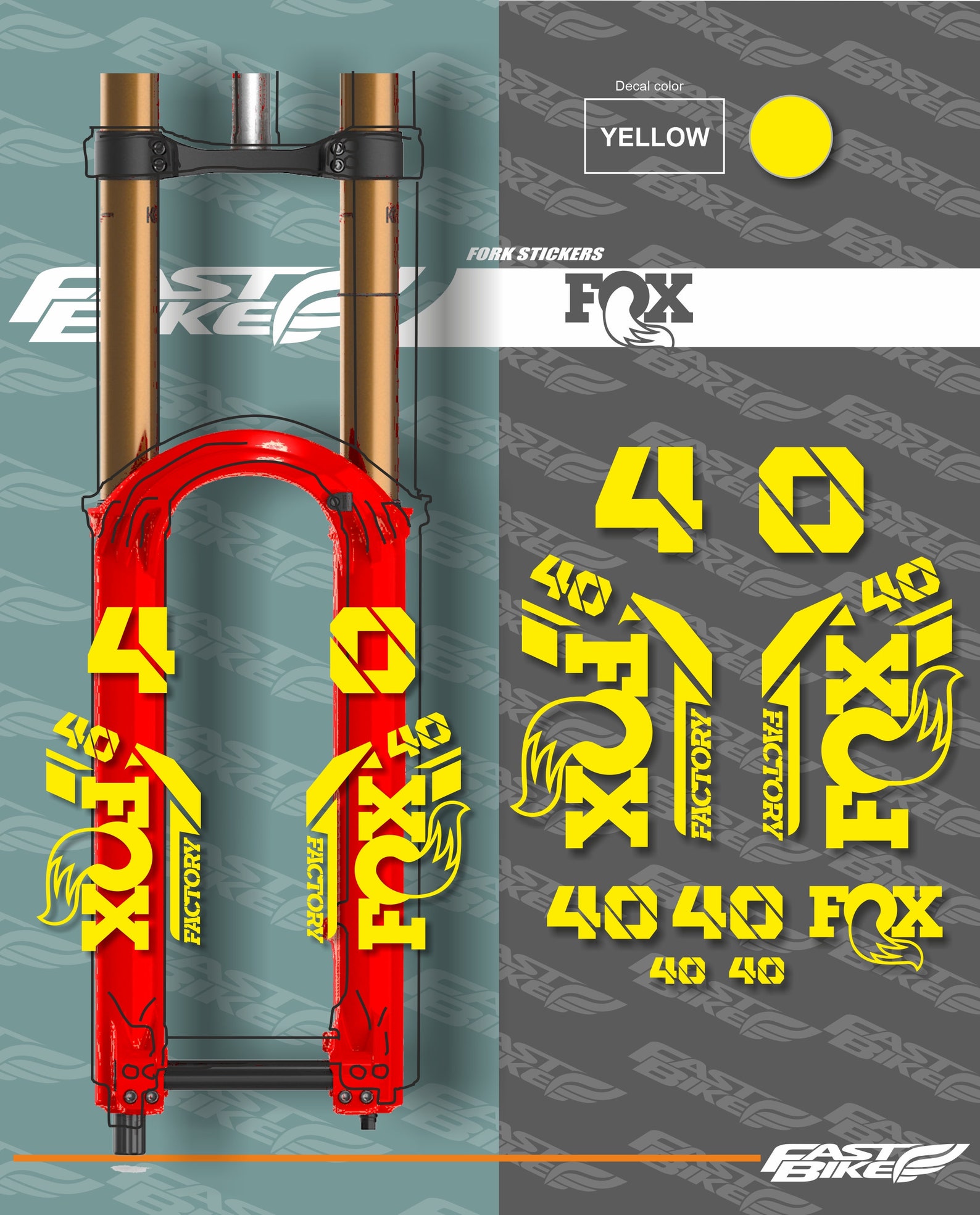 Fox 40 Decal Stickers Bike Fork - Etsy