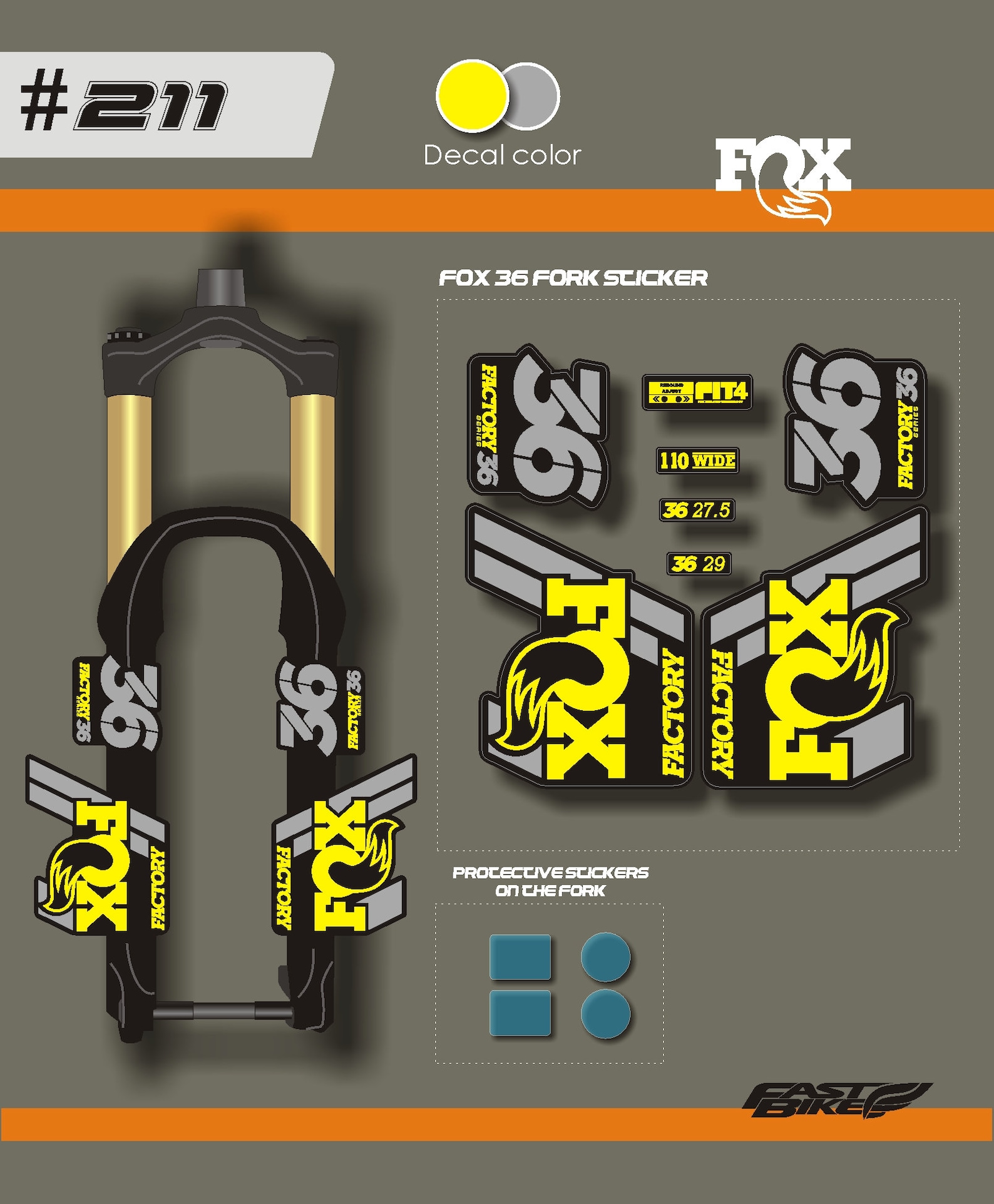 Fox 36 Decal Stickers bike fork | Etsy