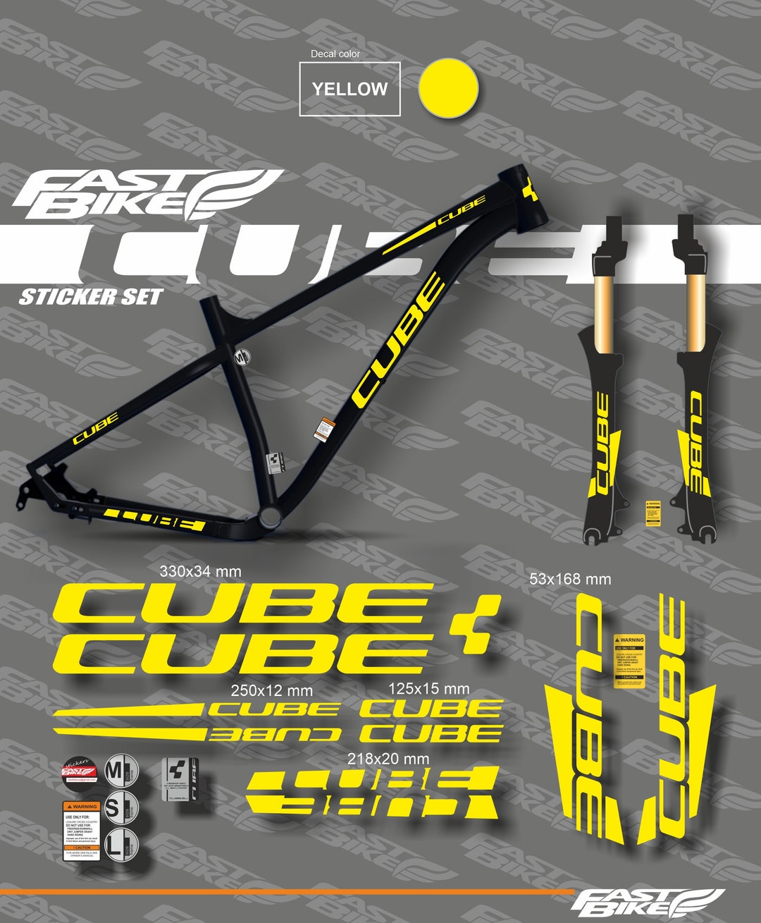 Custom Made Cube Decal Stickers on Bike. Cube Decals - Etsy