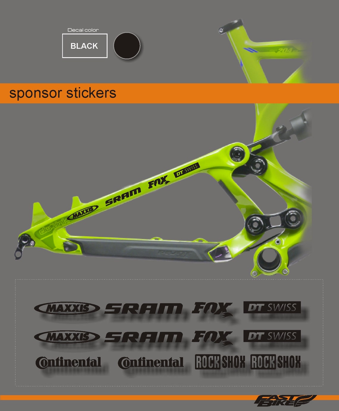 Sponsor decal stickers Sram Fox DT Swiss Rock shox | Etsy