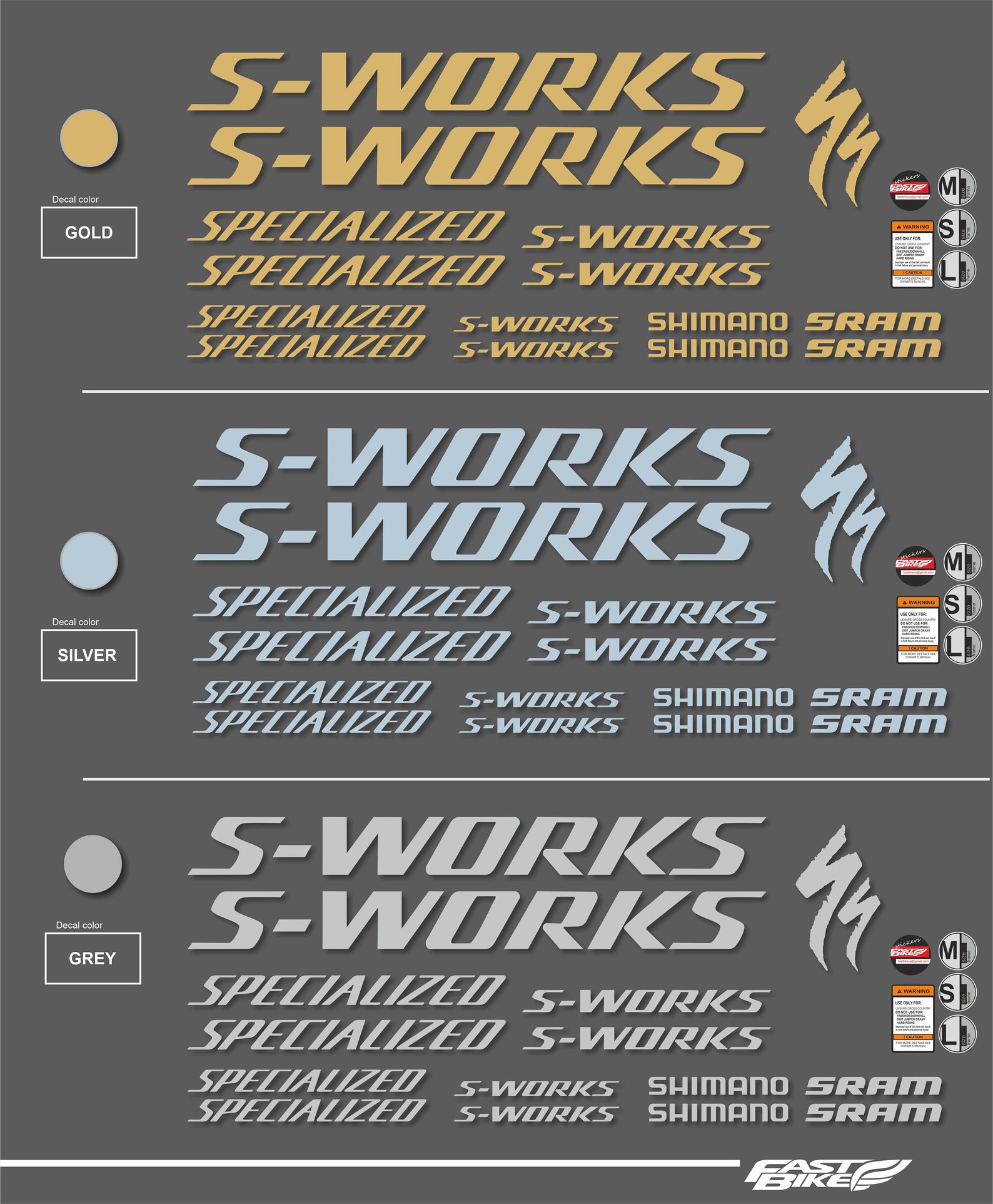 Custom Made S-works Decal Stickers on Bike.s-works Decals - Etsy