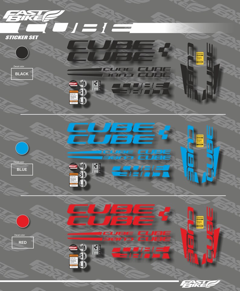 Custom Made Cube Decal Stickers on Bike. Cube Decals - Etsy