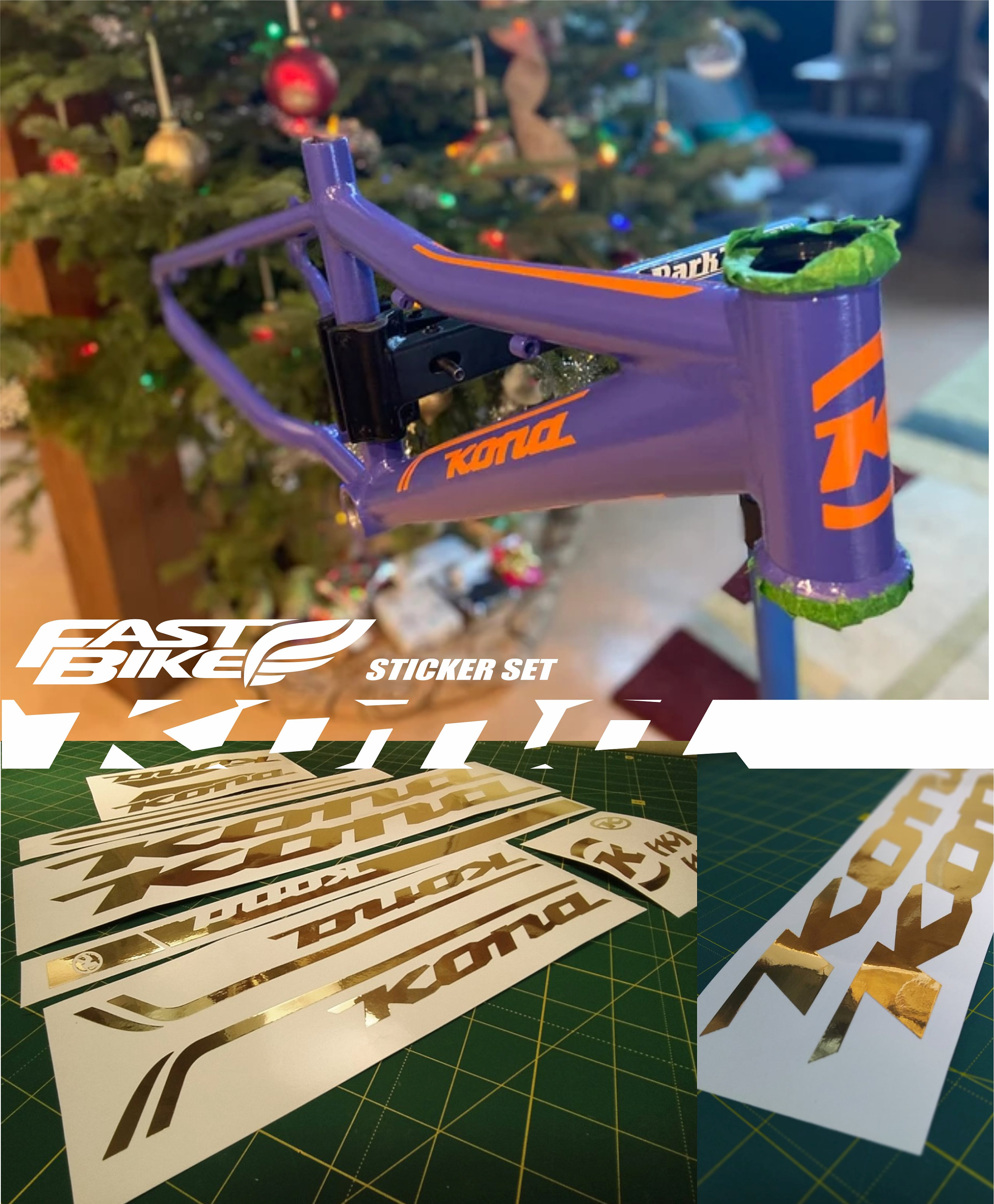 Custom Made Kona Decal Stickers on Bike. Kona Decals - Etsy