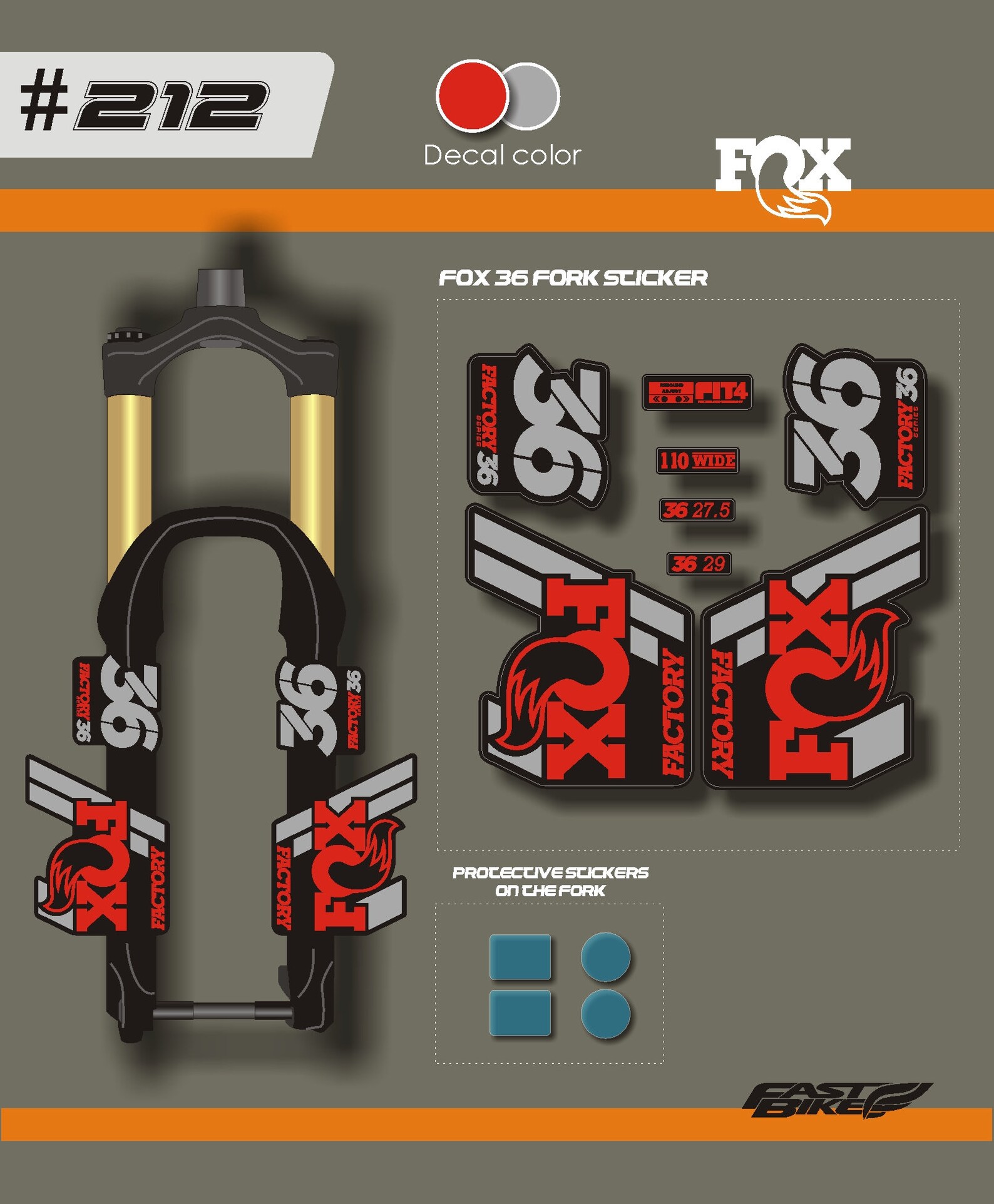 Fox 36 Decal Stickers bike fork | Etsy