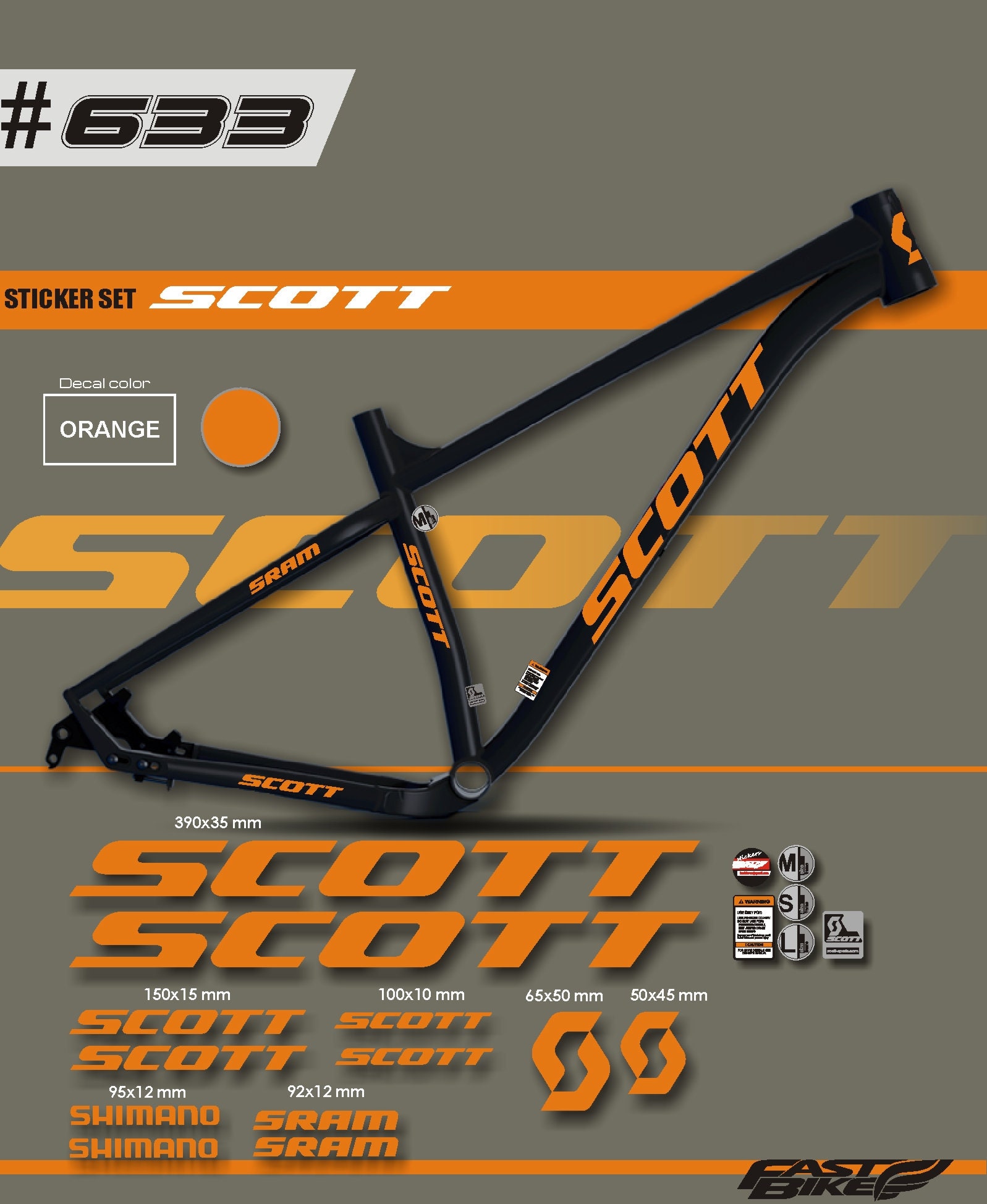 SCOTT decal stickers on bike. SCOTT decals. | Etsy