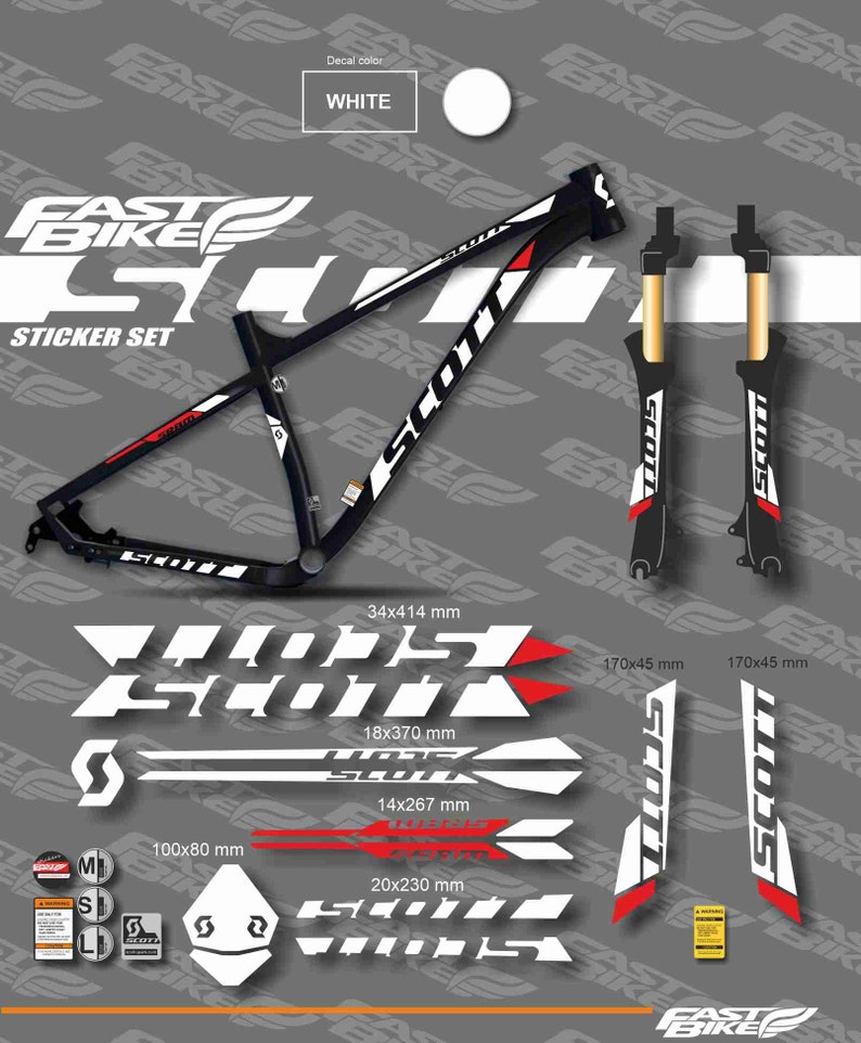 Scott Decal Stickers on Bike. Scott Decals - Etsy