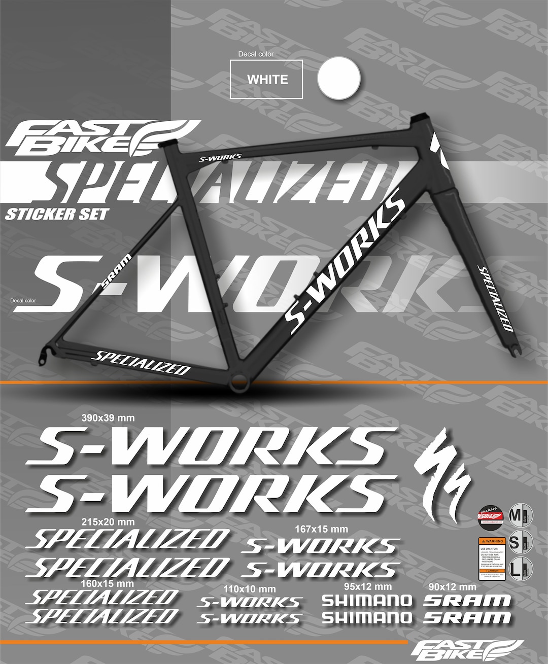 Custom Made S-works Decal Stickers on Bike.s-works Decals - Etsy
