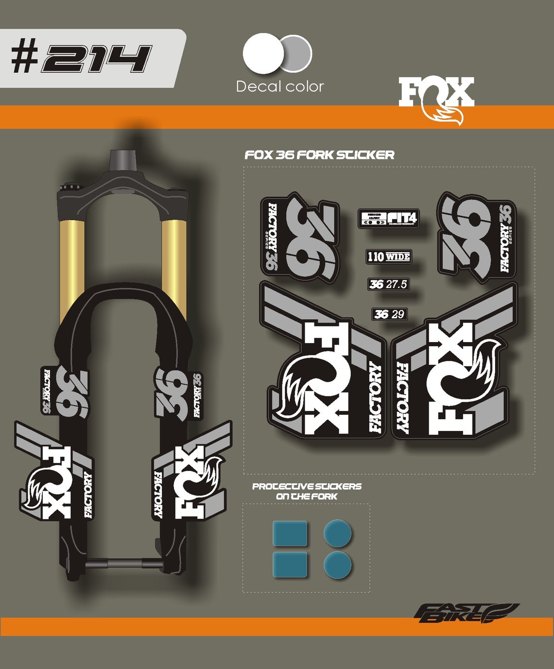 Fox 36 Decal Stickers bike fork | Etsy