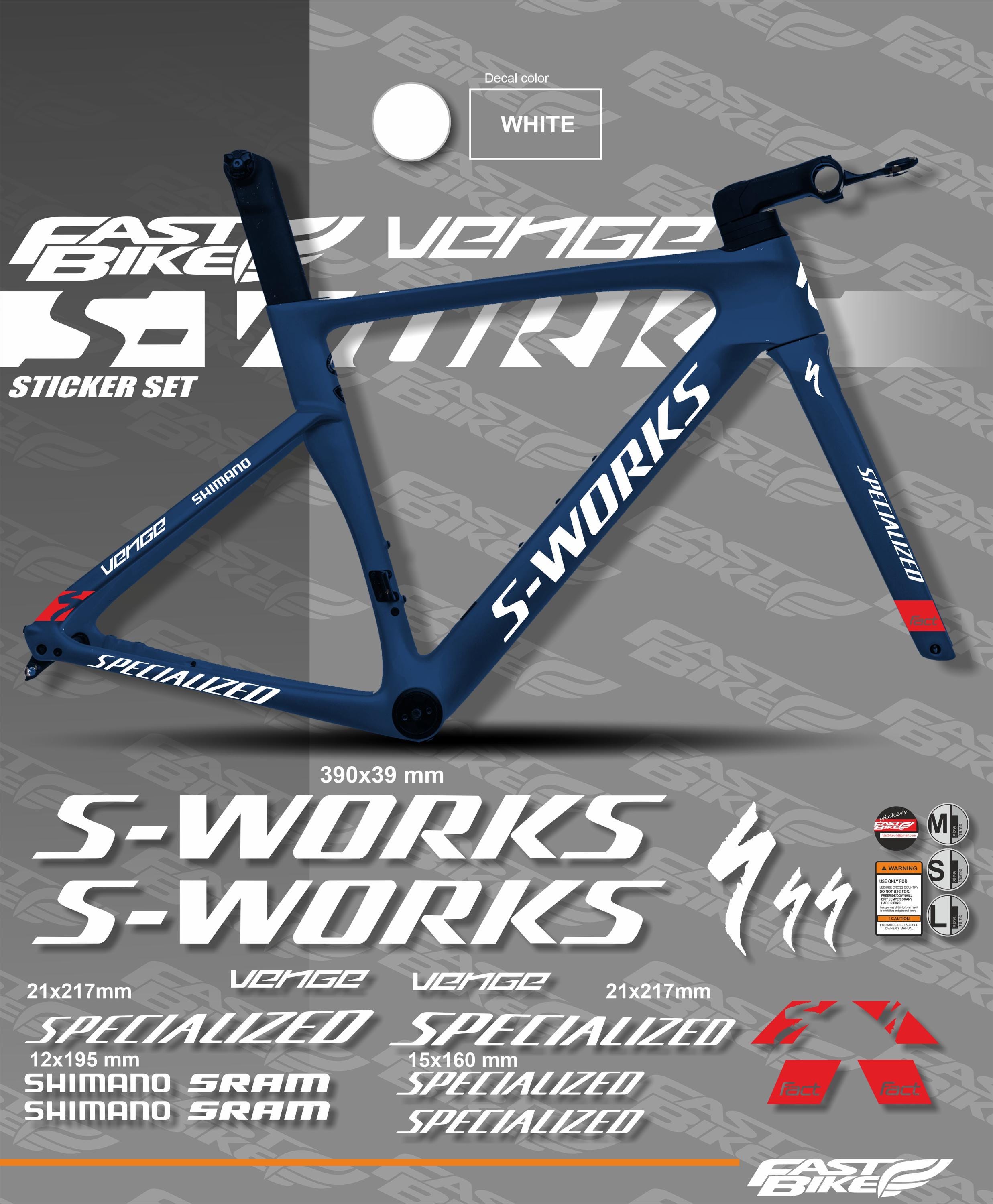 Custom Made S-WORKS Venge Style Bike Frame Decals Stickers - Etsy