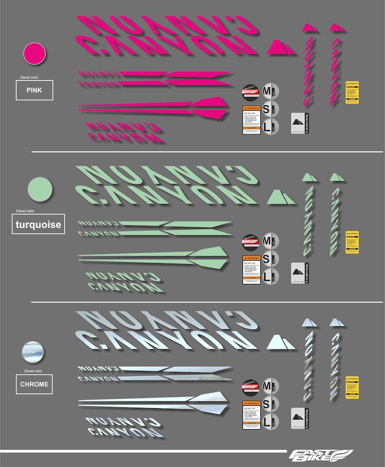 Canyon Stickers on Bike. Canyon Decals - Etsy