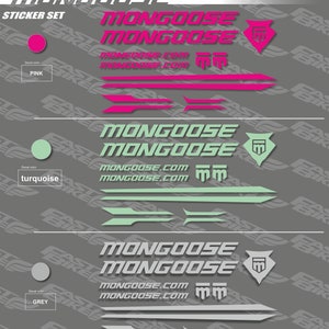 Custom Made Mongoose Deсal Stickers on Bike. Mongoose Decals - Etsy