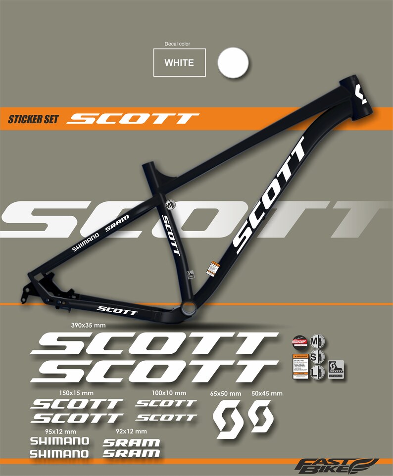Scott Stickers on Bike. Scott Decals - Etsy