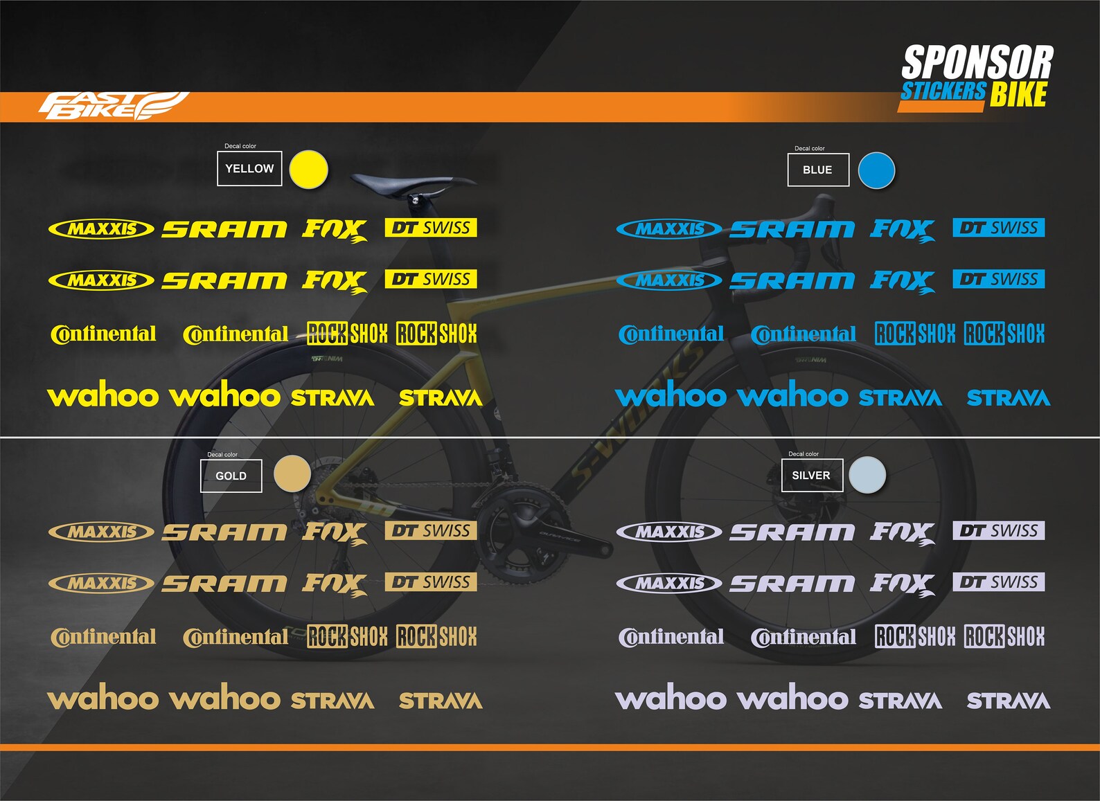 Sponsor Decal Stickers Sram Fox DT Swiss Rock Shox - Etsy
