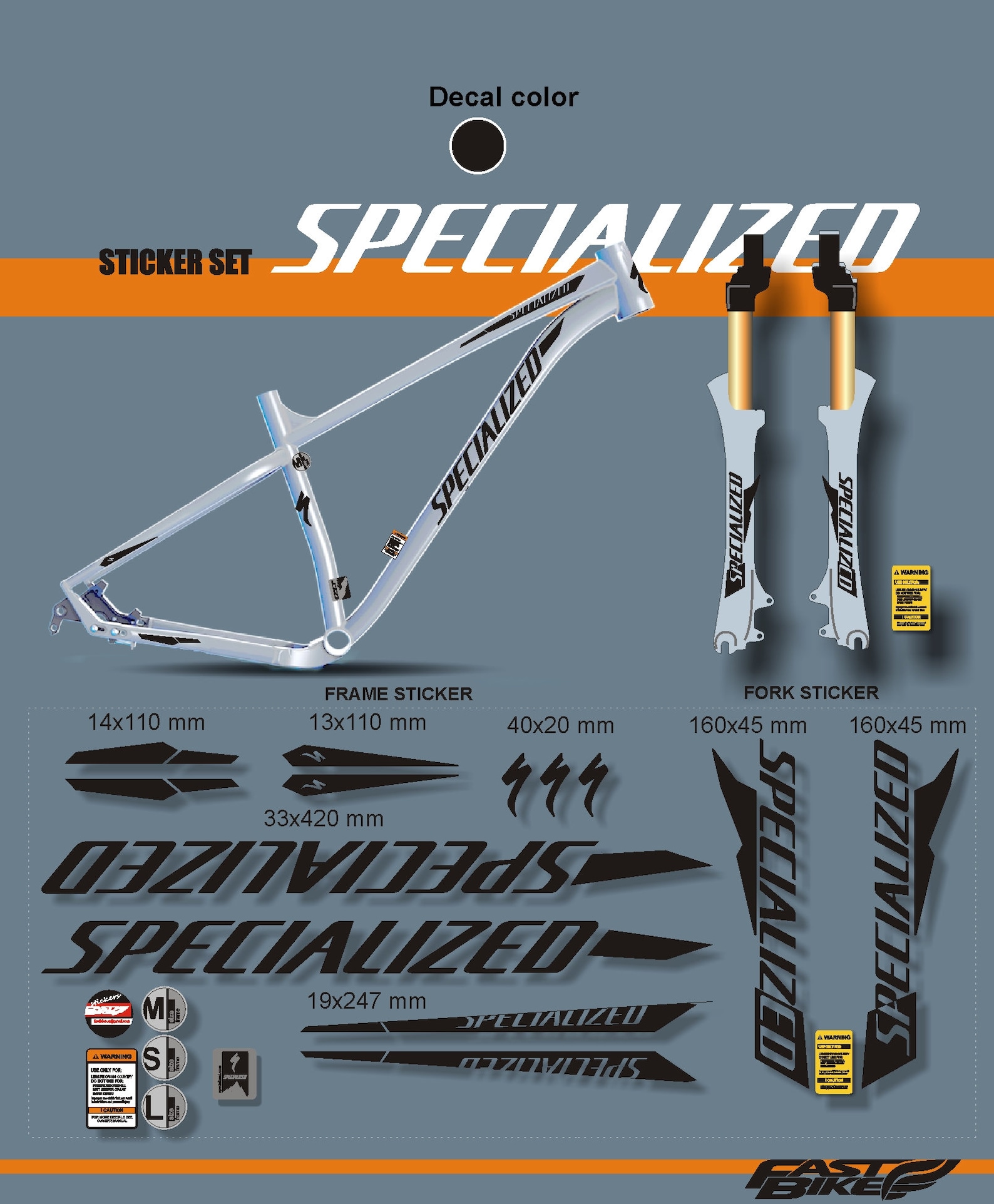Specialized stickers on bike.Specialized decals | Etsy