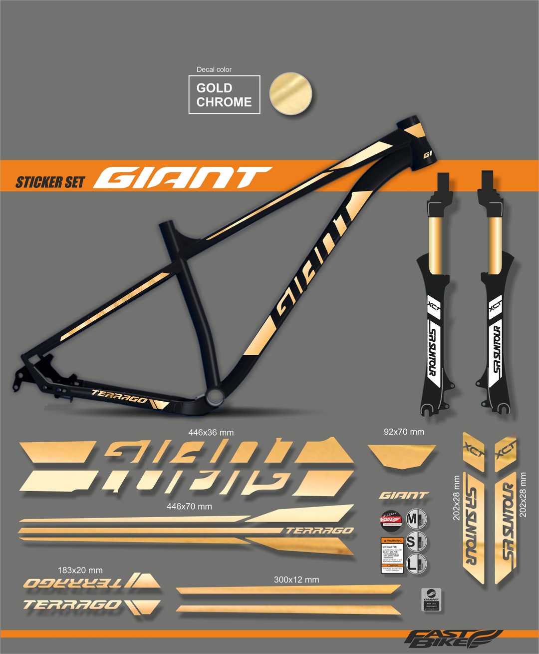 Custom Made GIANT Terrago Decal Stickers on Bike. GIANT Decals - Etsy